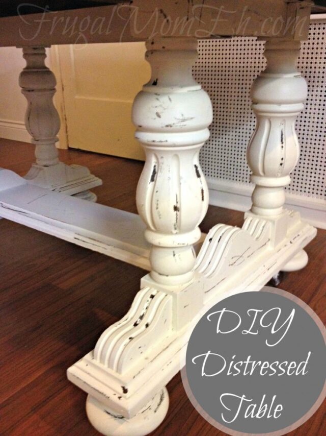 DIY Distressed Table - Frugal Mom Eh!