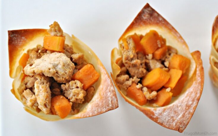 Turkey and Sweet Potato Wonton Cups - Frugal Mom Eh!