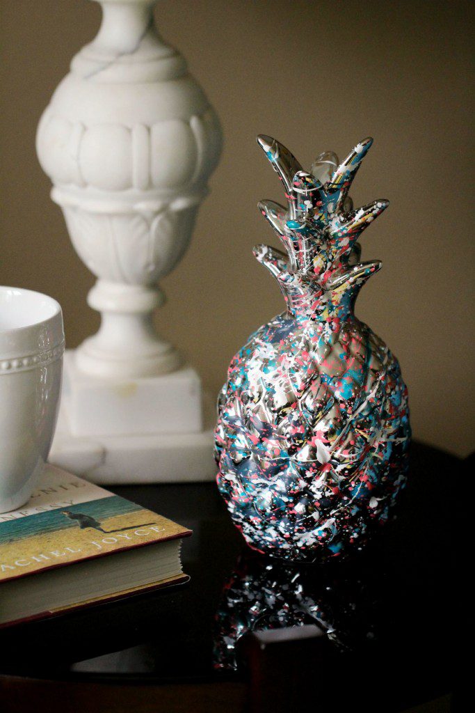 Paint Splatter Pineapple Home Decor - Frugal Mom Eh!