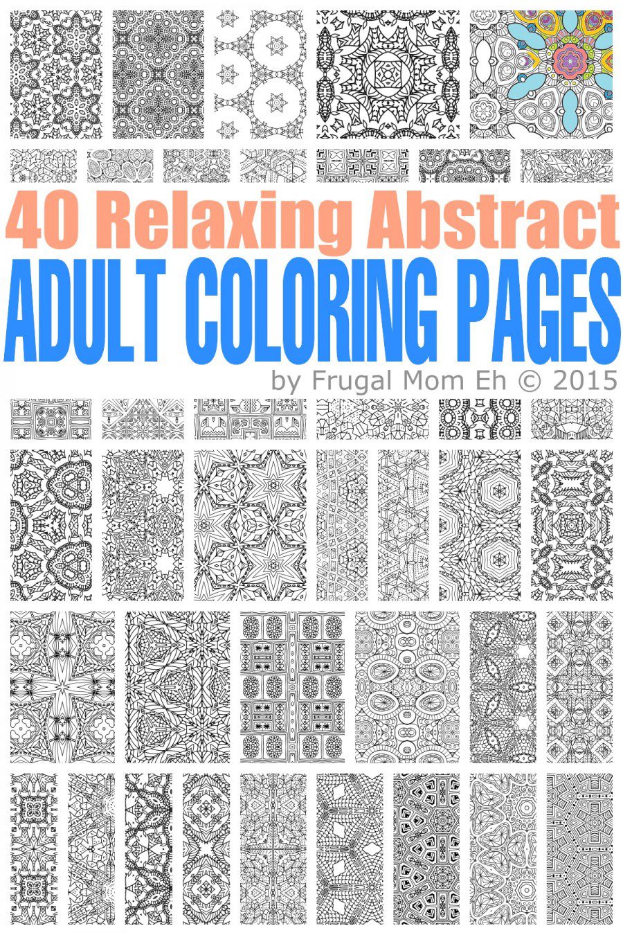 FREE Calming Abstract Adult Coloring Pages - Frugal Mom Eh!