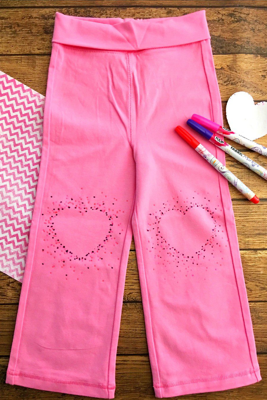 DIY Kids Heart Dot Knee Pad Pants - Frugal Mom Eh!