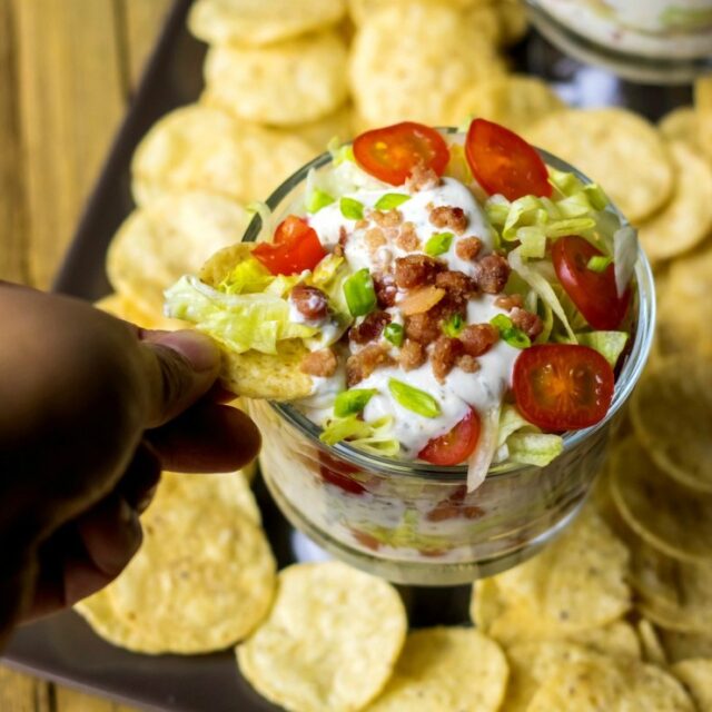 Layered BLT Dip - Frugal Mom Eh!