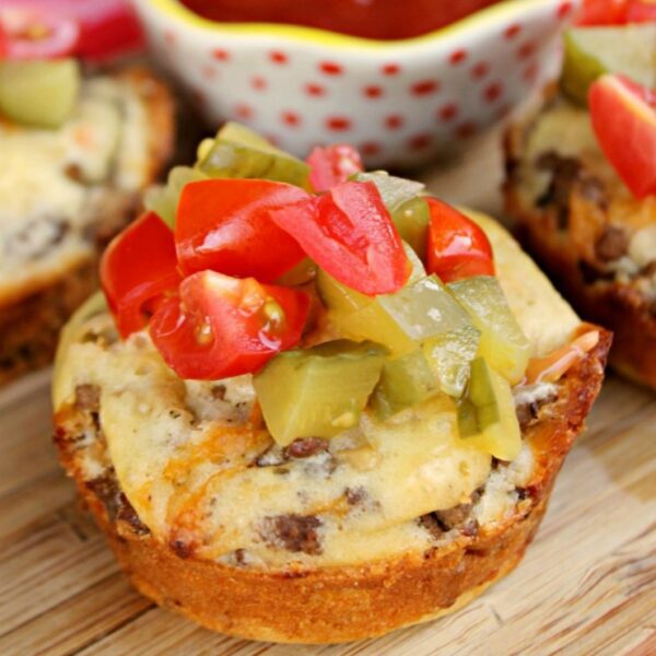 Loaded Cheeseburger Muffins - Savoury Muffin Recipe - Frugal Mom Eh!