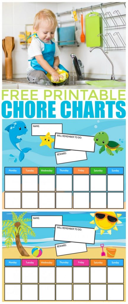 Ocean & Beach Themed Free Printable Chore Charts - Frugal Mom Eh!