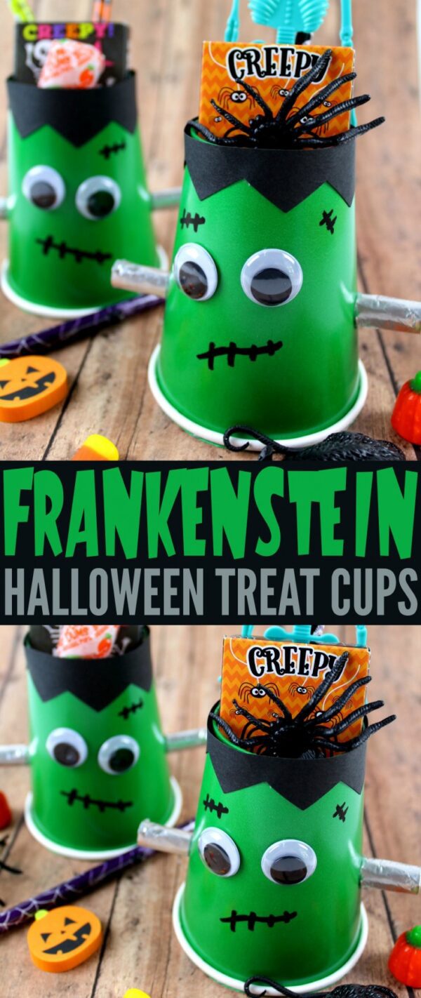 Frankenstein Halloween Treat Cups - Frugal Mom Eh!