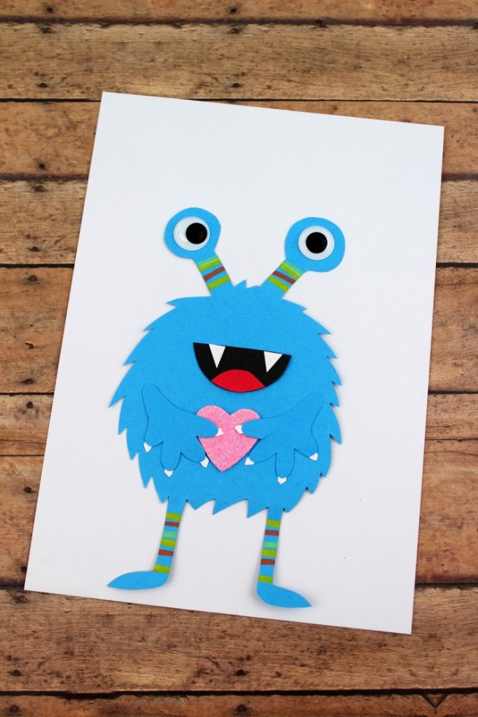 Valentine's Day Blue Monster Cards - Frugal Mom Eh!