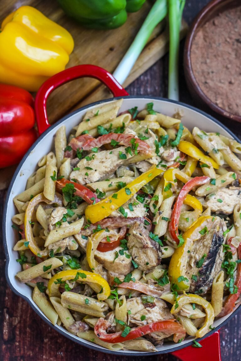 Rasta Pasta Recipe - Jerk Chicken Pasta - Frugal Mom Eh!