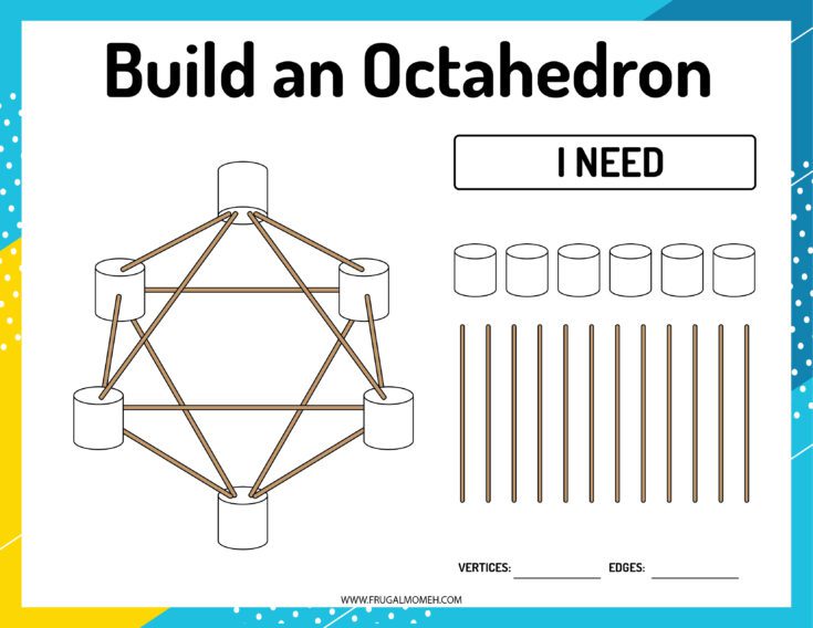 Free Marshmallow and Toothpick 3D Shape Worksheets - Frugal Mom Eh!