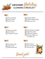 Free Printable 12 Day Holiday Cleaning Checklist - Frugal Mom Eh!