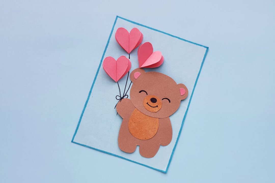 Teddy Bear Valentine's Day Card Craft for Kids - Frugal Mom Eh!
