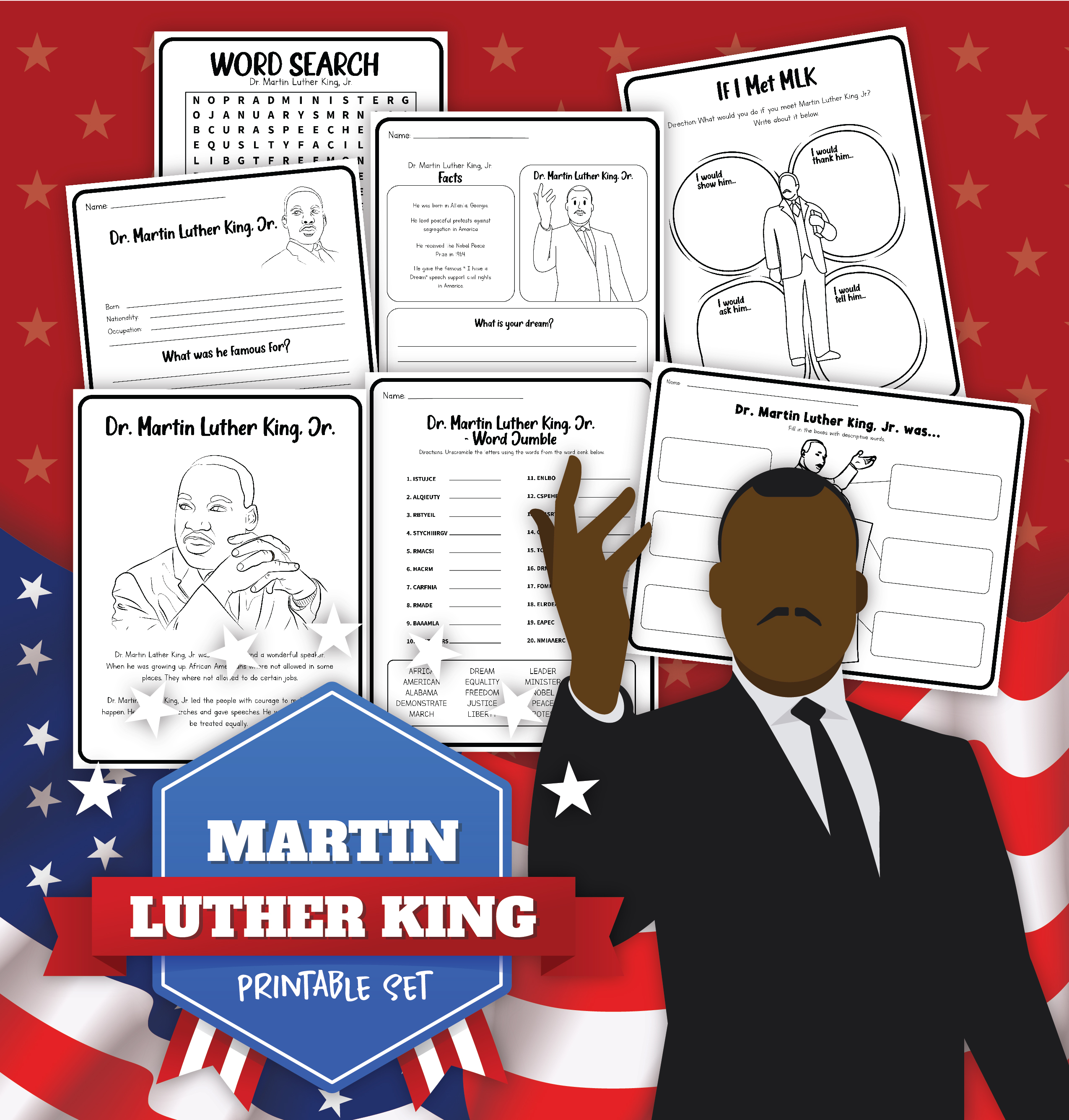 Martin Luther King, Jr. Worksheets (Free Printables) - Frugal Mom Eh!