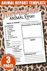 Free Printable Animal Report Template for Kids - Frugal Mom Eh!
