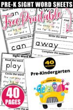 Free Printable Pre-K Sight Word Practice Sheets - Frugal Mom Eh!