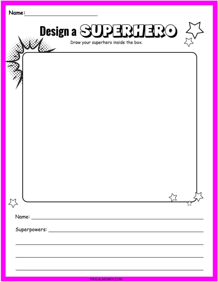 FREE Printable Superhero Worksheets & Activity Sheets - Frugal Mom Eh!