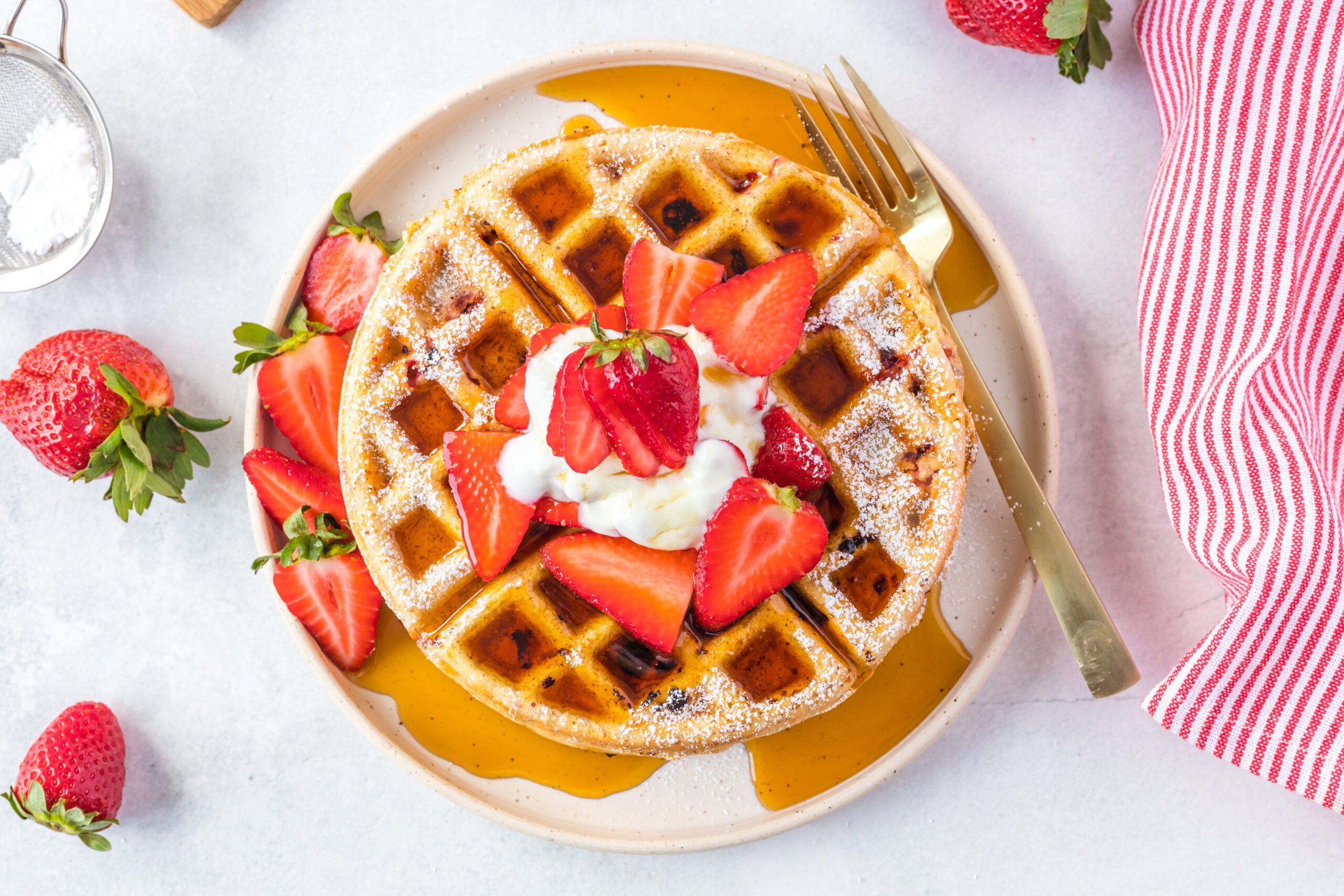 Homemade Strawberry Waffles Recipe - Frugal Mom Eh!