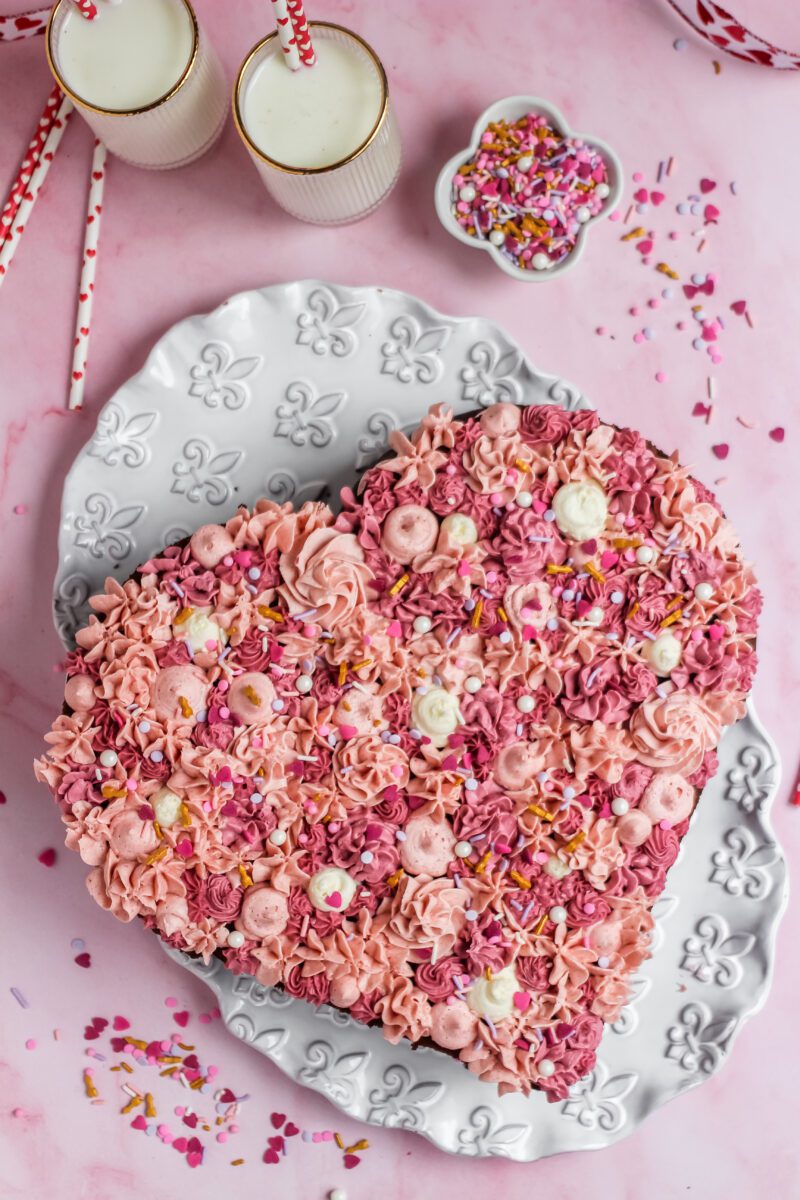 Heart-Shaped Chocolate Strawberry Cake - Frugal Mom Eh!