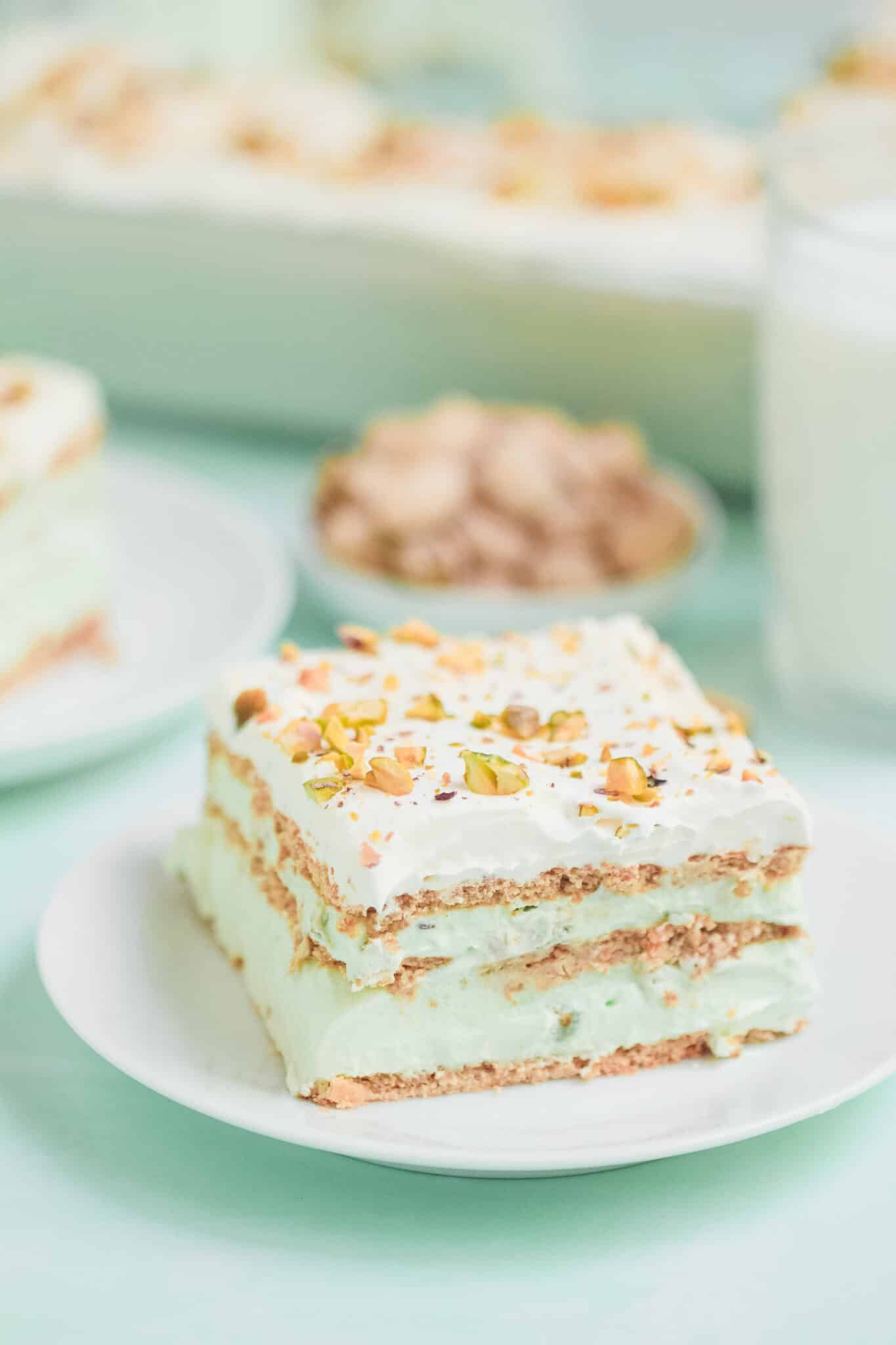Pistachio Ice Box Cake - Frugal Mom Eh!